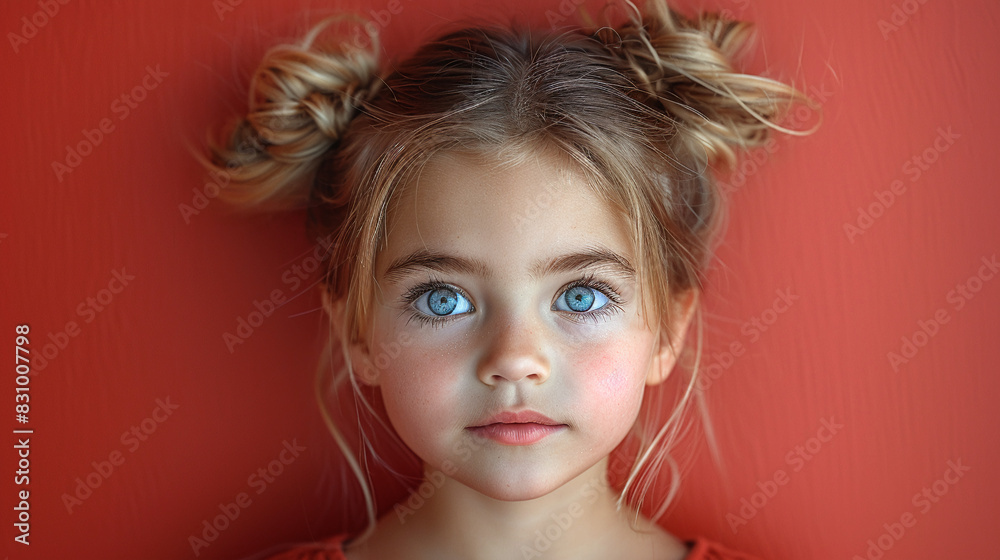 Professional studio photo portrait of a cute little girl, lovely kid ...