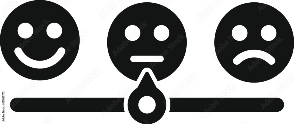 Customer satisfaction rating icons with emotional scale and user ...