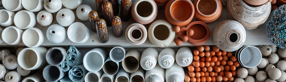various types of ceramic materials packed together but in a loose way ...