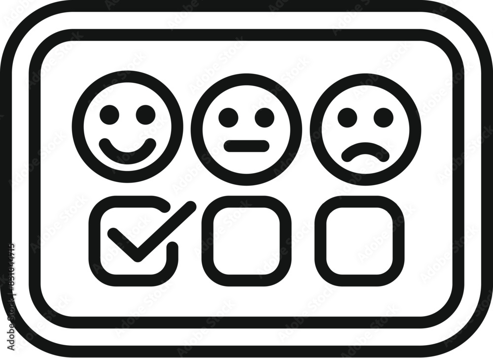Customer satisfaction feedback icons with smiley face rating survey ...