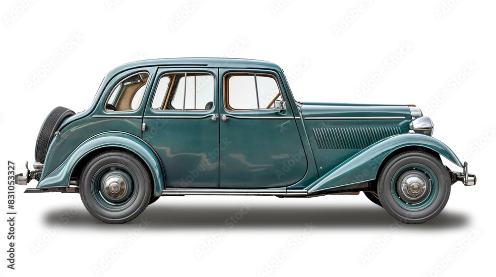 A classic car, side view, isolated on white or transparent png ...