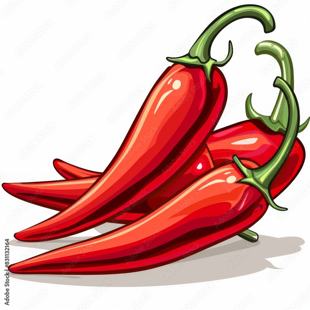 chilli clipart watercolor painting style illustration of red hot chili ...
