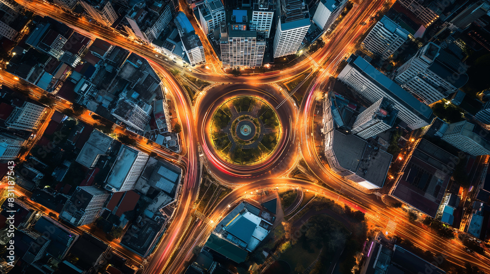 Top view of the ring road traffic expressway is an important ...