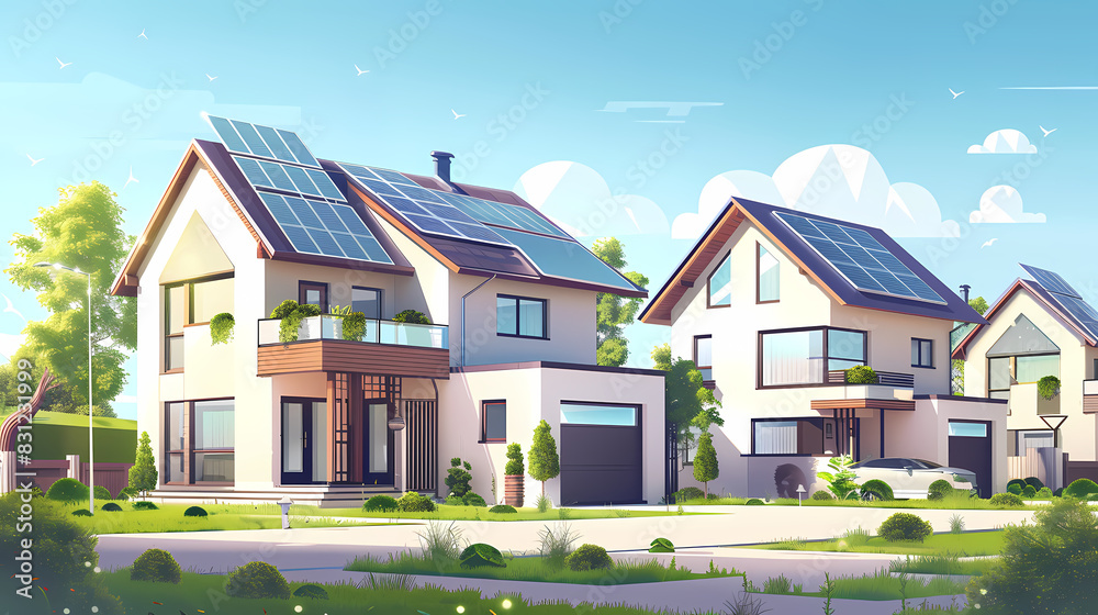 set Classic and modern family house residential apartment buildings ...