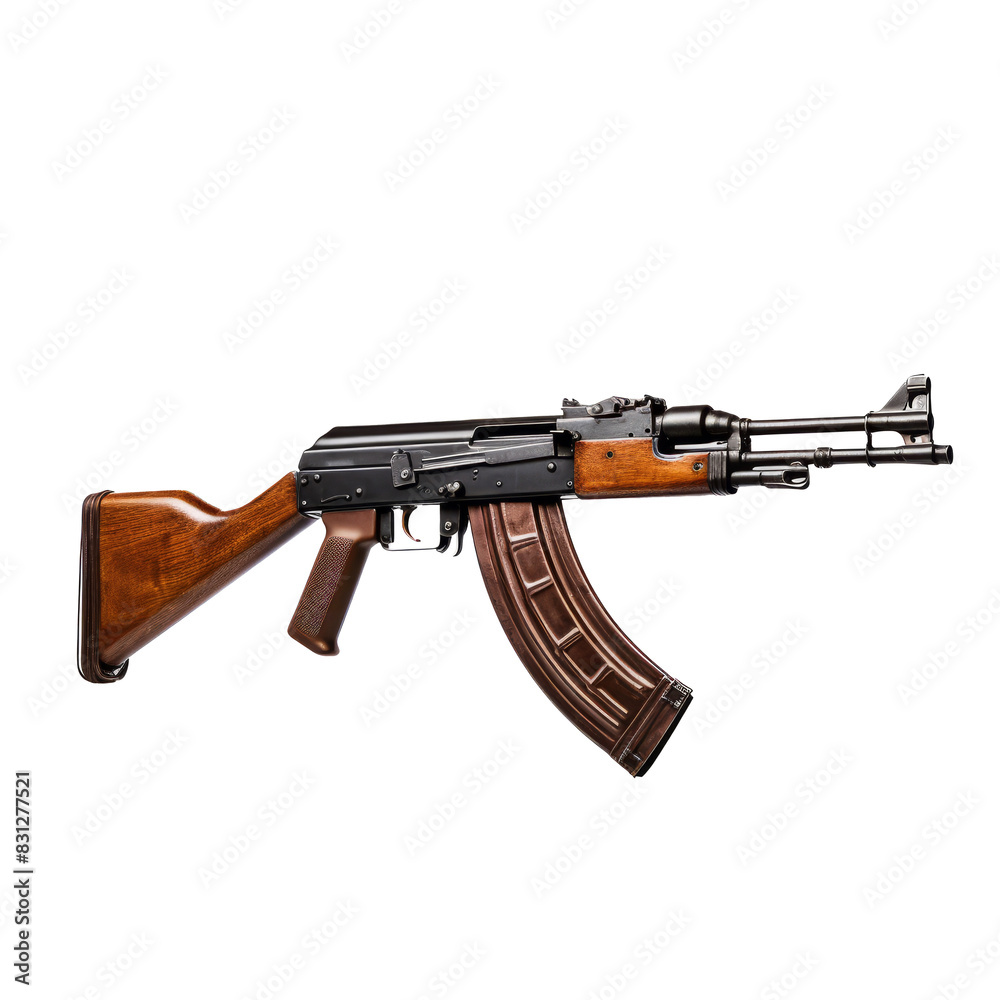 Russian Kalashnikov automatic machine assault rifle AK 47 isolated on ...