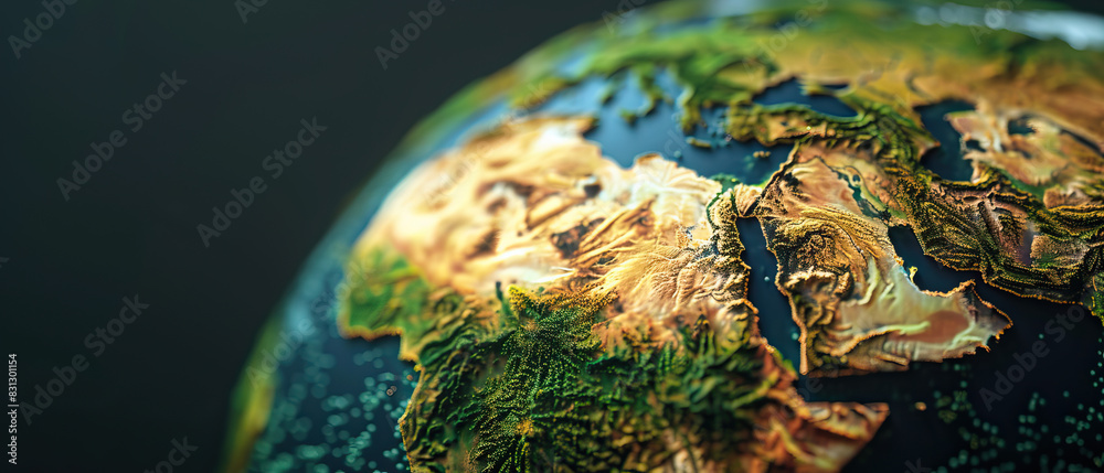Modern clear, simple and detailed 3D African continent map background ...