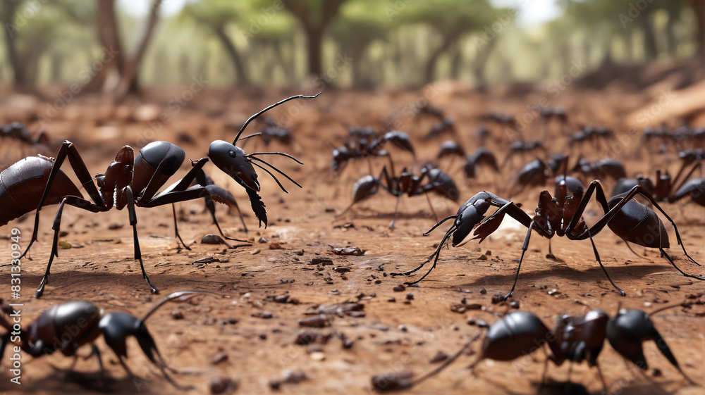 Within the Colossal Hive, giant ants march in disciplined ranks, their ...