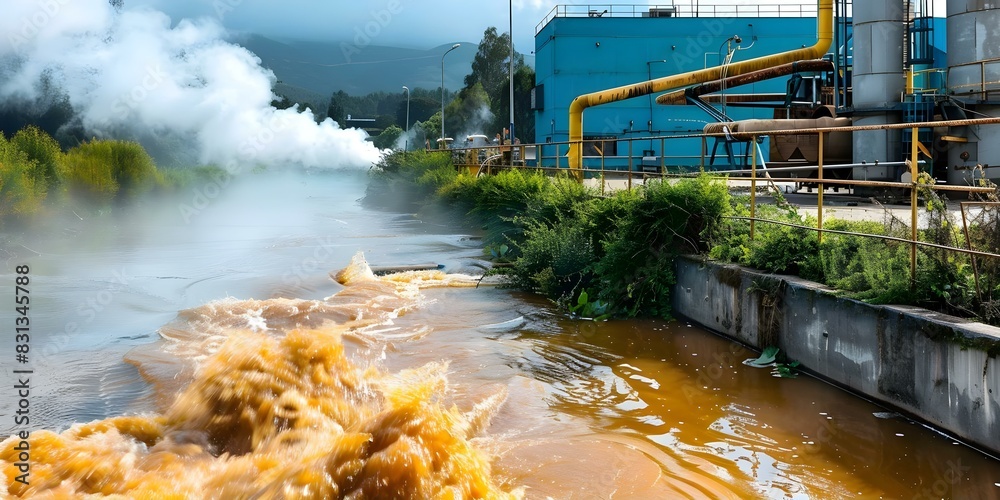 Discharge of Brown Wastewater from Industrial Factory Damaging Wild ...