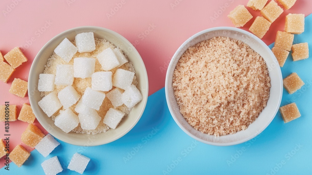 Side-by-side comparison of regular sugar and sugar substitutes ...