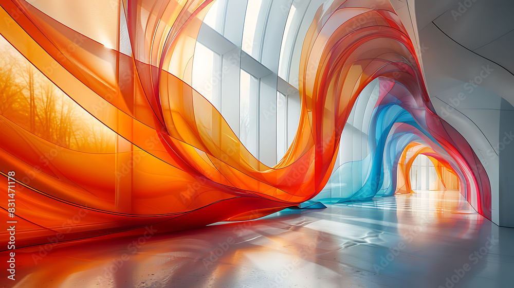 abstract composition with sharp dynamic lines and a vibrant color ...