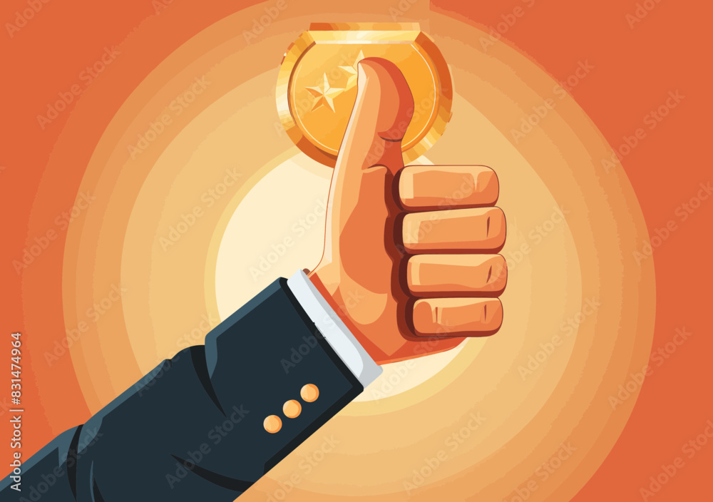 Satisfied professional endorsing employee, product accolade ...