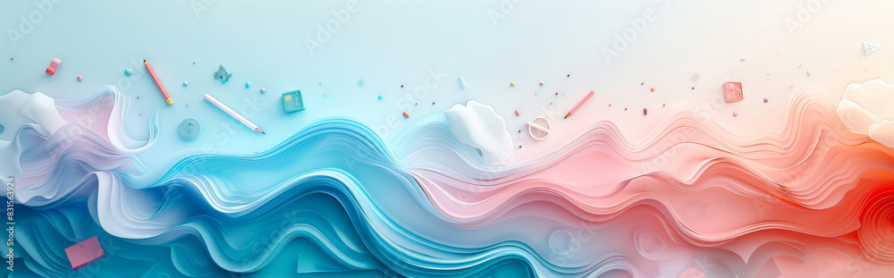 modern, minimalist education background featuring gradient waves in ...