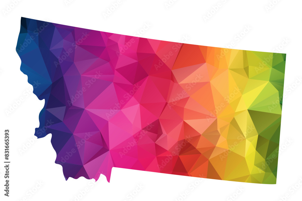 Abstract Polygon Map - Vector illustration Low Poly Color Rainbow ...