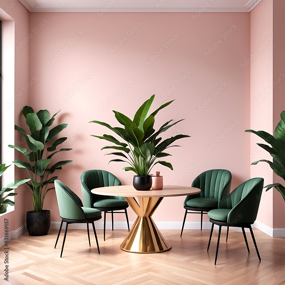 Peach fuzz 2024 trend color of the year in the luxury dining lounge ...