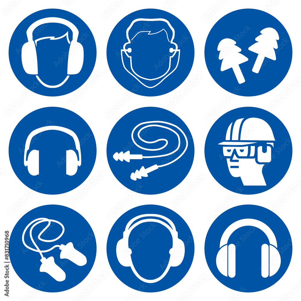 Ear Protection Set Symbol Sign, Vector Illustration, Isolated On White ...