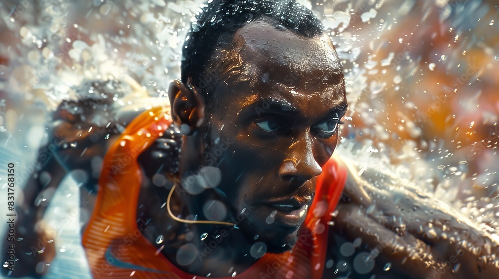 Foto de Stock Raw emotion of an olympic athlete crossing the finish ...