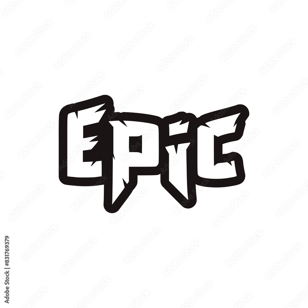 epic gaming store text logo sticker tshirt vector illustration template ...