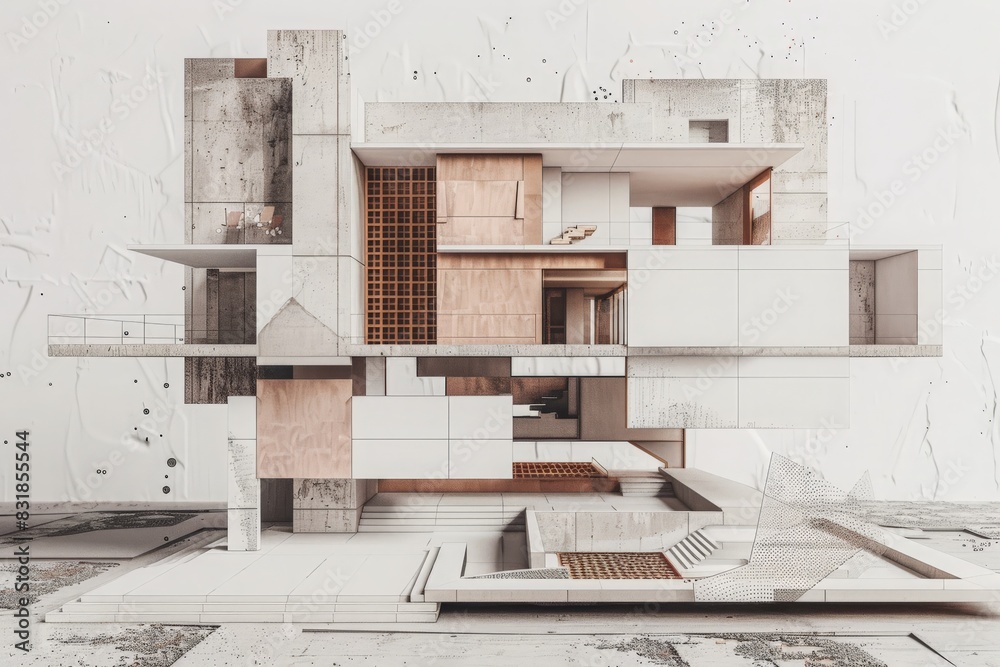 Architectural renderings that employ a minimalist aesthetic, utilizing ...