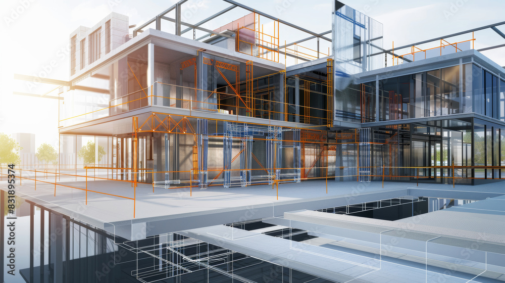 Architectural visualisation of a modern mixed-use building under ...