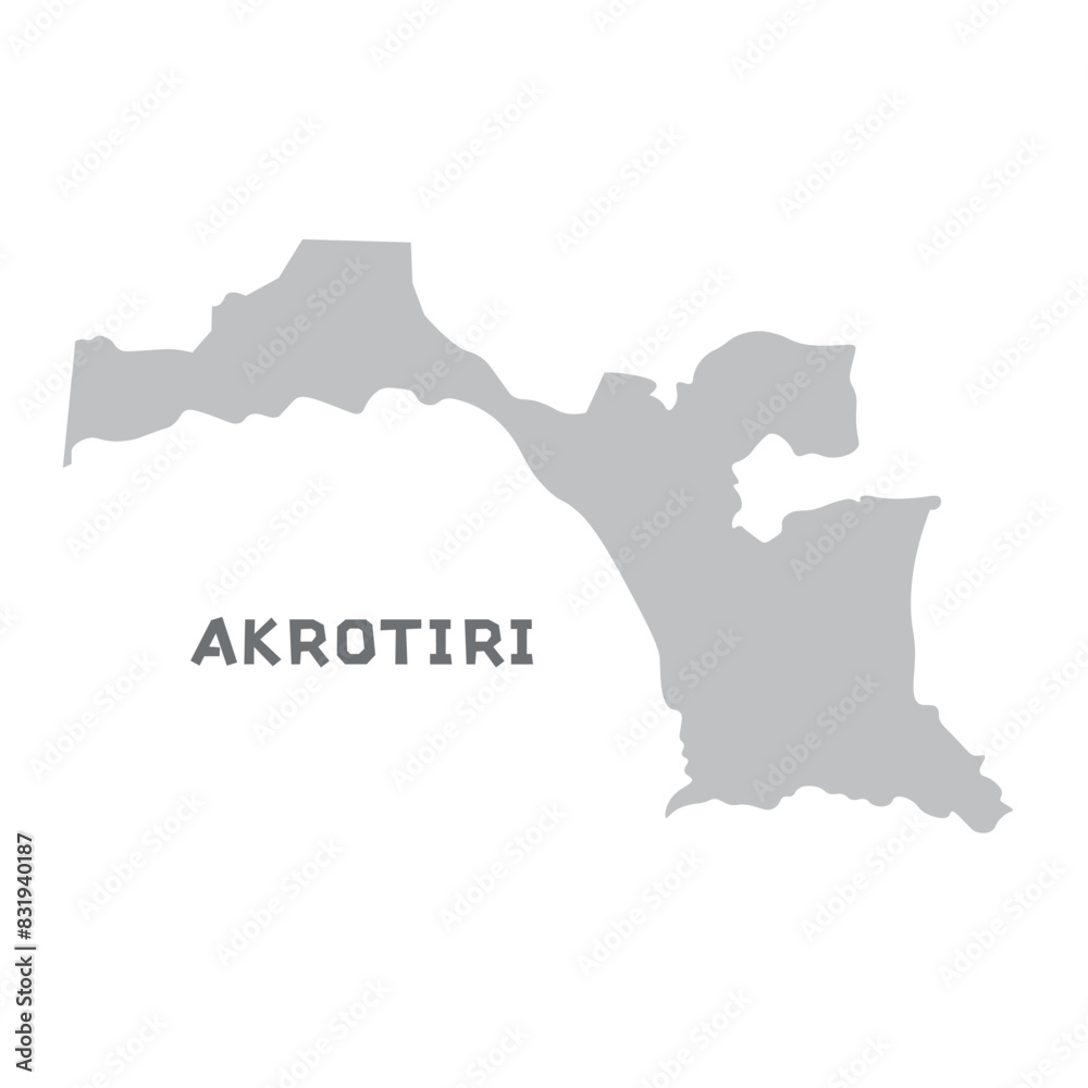 Akrotiri vector map illustration, country map silhouette with mark the ...