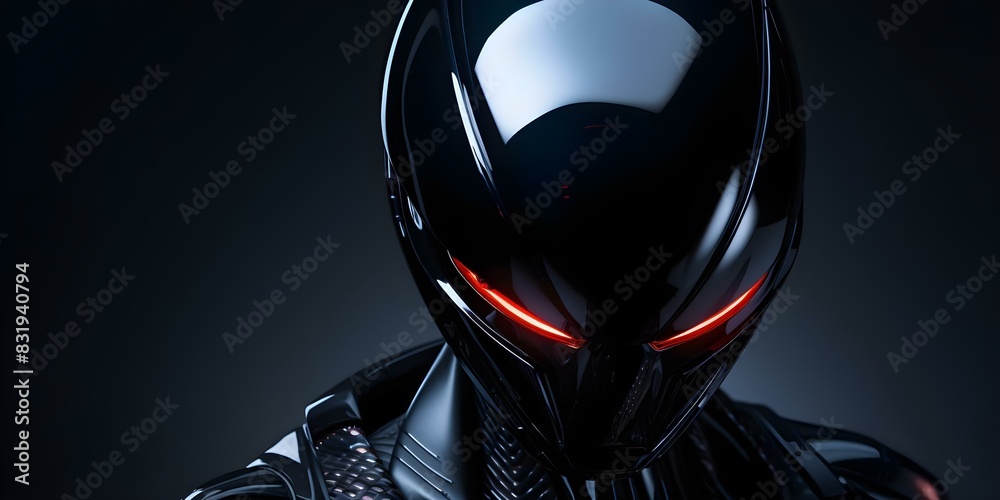 Alien Robot: A Minimalistic Black Humanoid Entity from Beyond. Concept ...