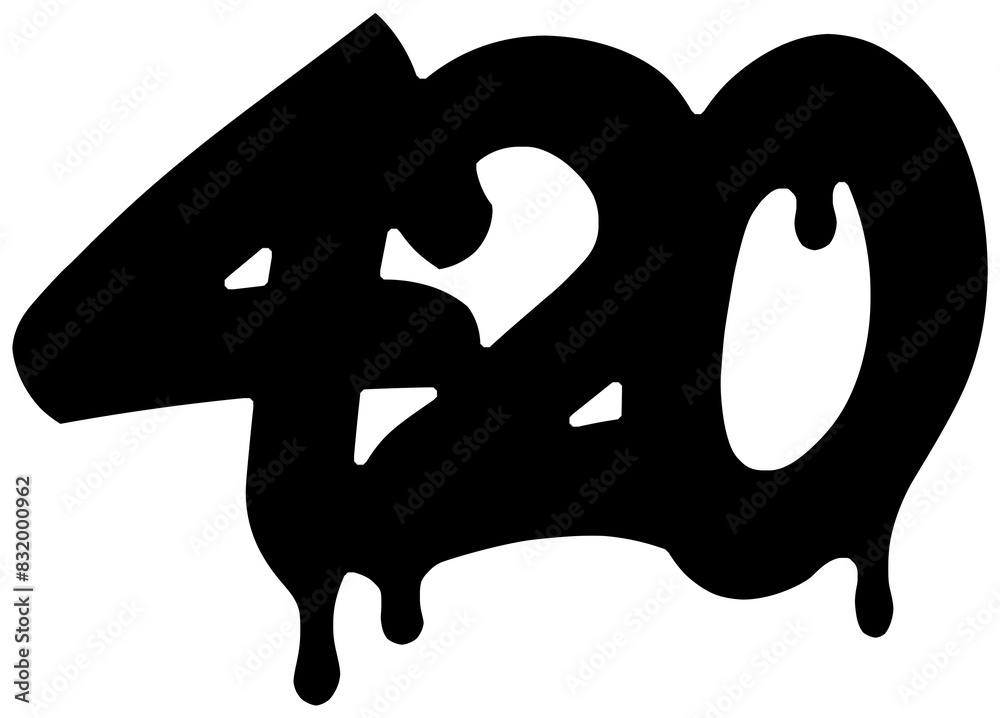 black 420 graffiti sign word transparent icon symbol sticker template ...