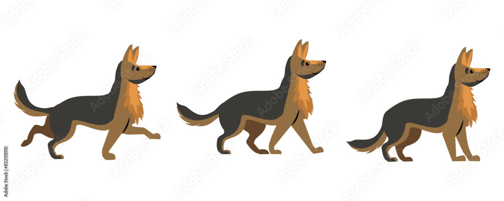Dog Walk - Animation sprite sheet, walk cycle Animation sequence ...