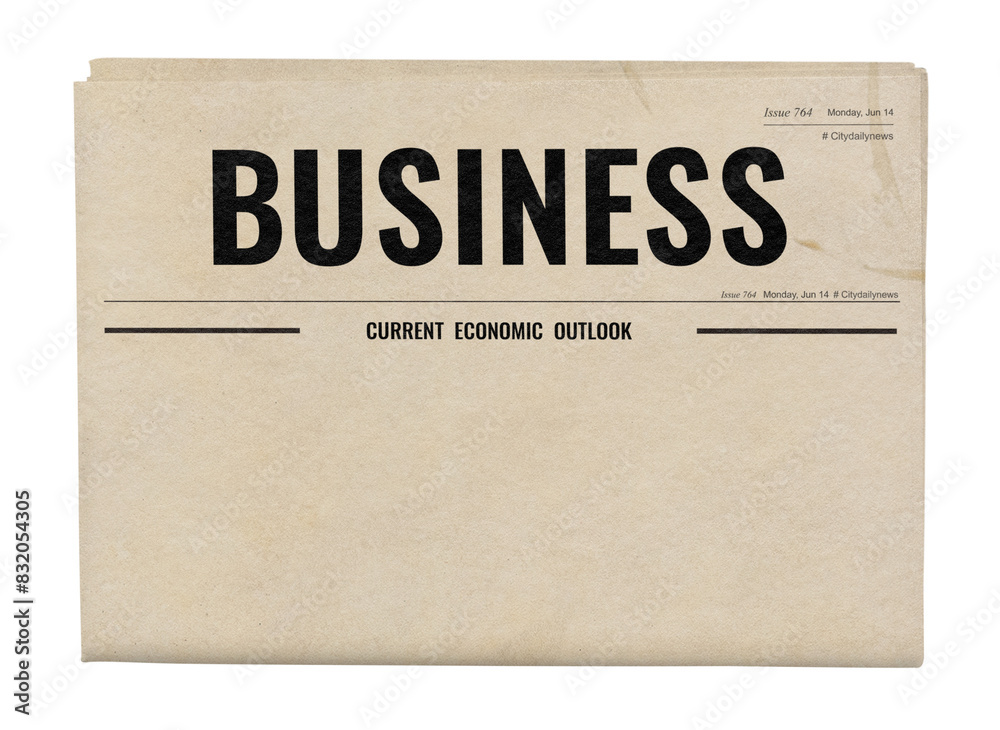 Vintage business png newspaper sticker, kraft design, transparent ...