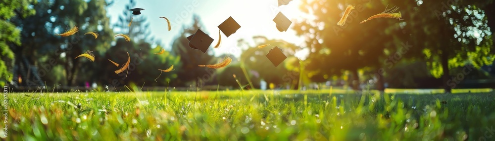 Graduation Season Bliss: Sunny Park, Fresh Grassland, and AI-Generated ...