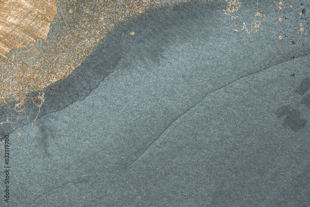 Green transparent background png, simple gold watercolor smear design ...