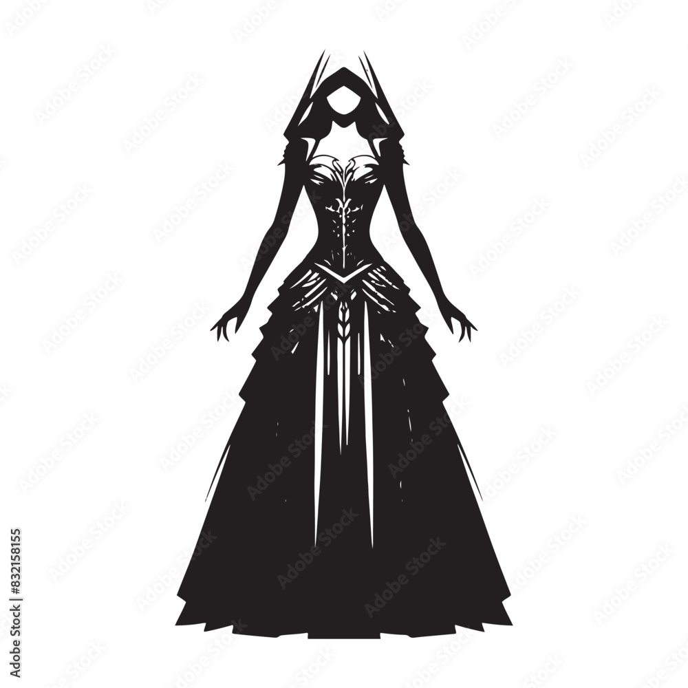 Gothic attire silhouette representing classic gothic fashion - gothic ...
