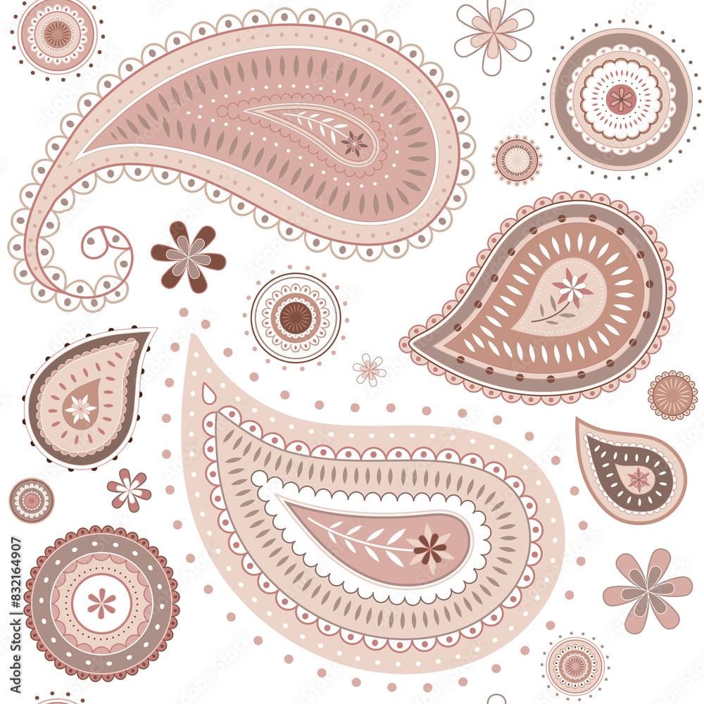 Cream paisley background png, traditional pattern in feminine design ...