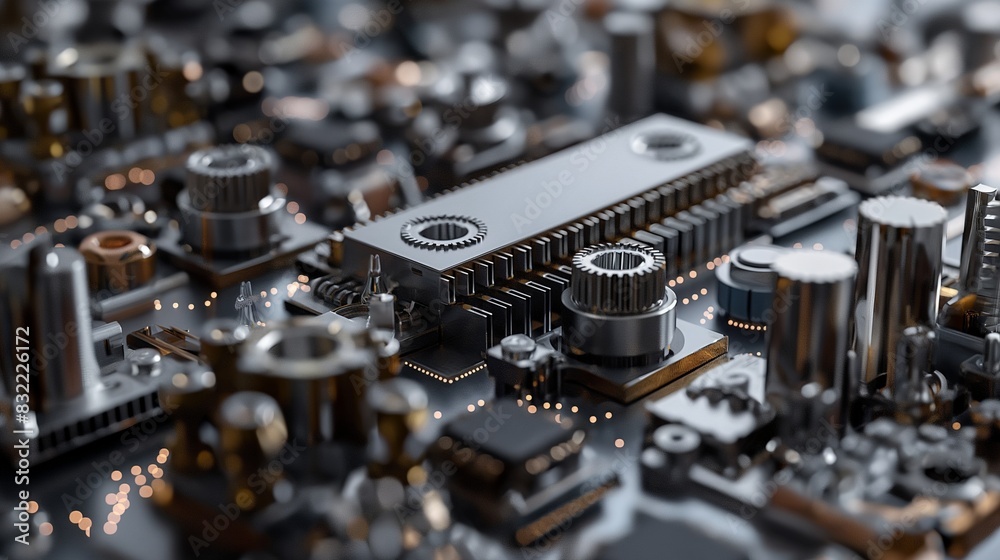 A detailed visualization of a nanoscale MEMS (Micro-Electro-Mechanical ...