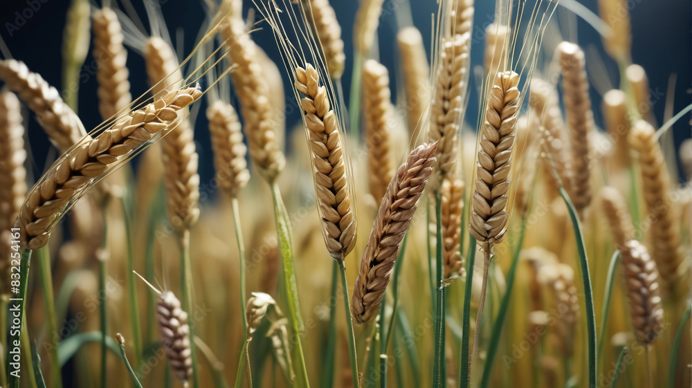 Macro photograph capturing the genetic modification process of wheat ...