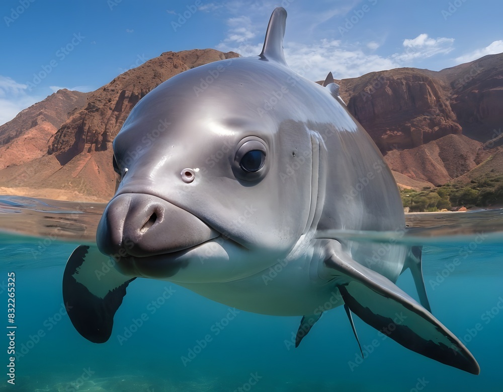 Foto Vaquita (Phocoena sinus) is the World's Rarest Marine Mammal , a ...