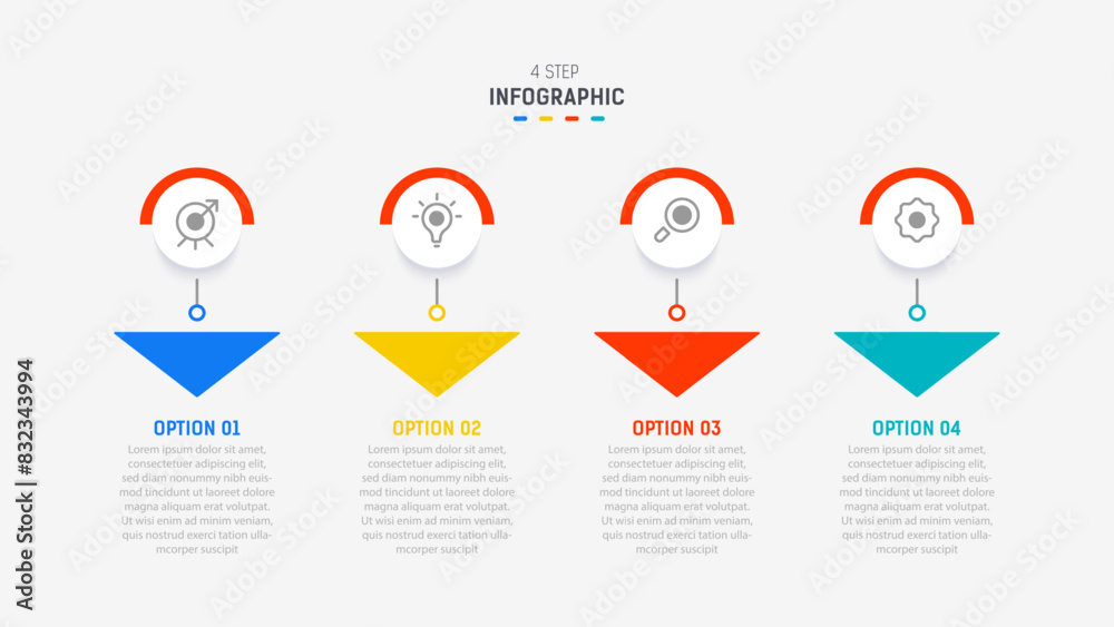Four Step Infographic element design Vector template for presentation ...