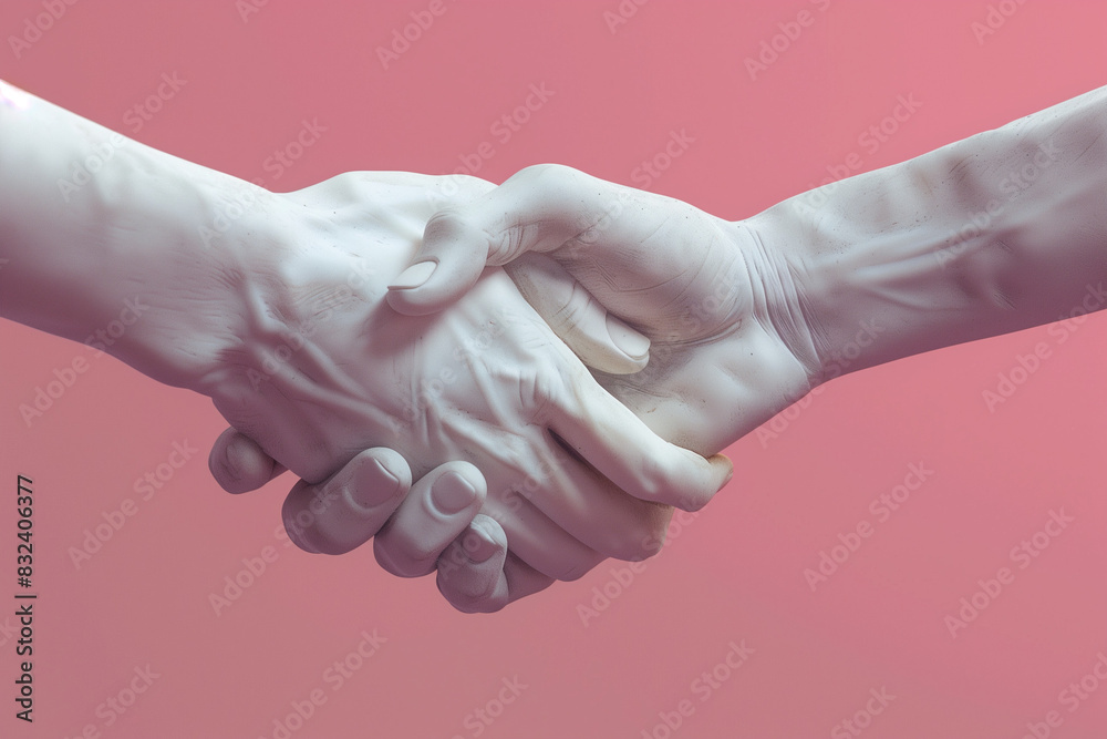 Cartoon 3d hand handshake. Good deal, positivity concept. Approval ...