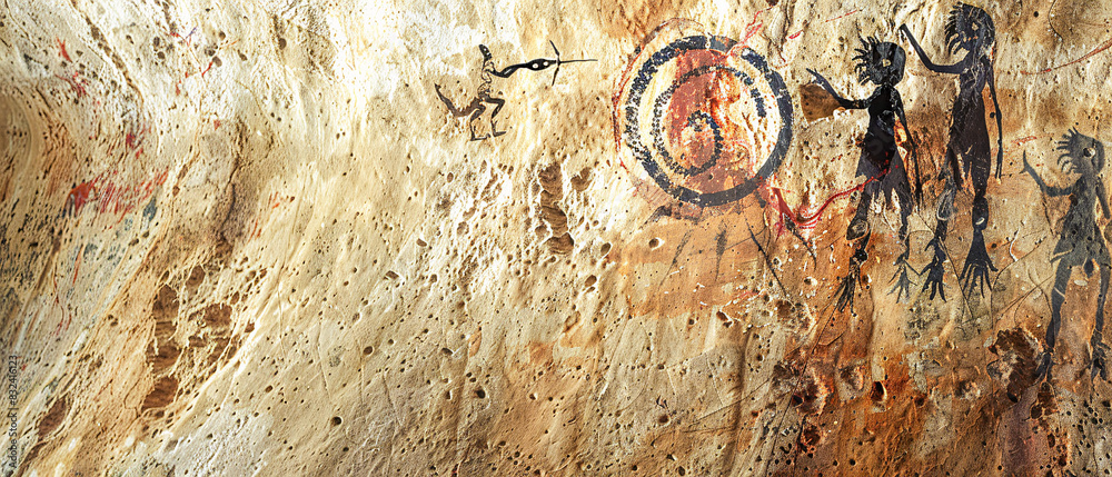 Ancient Cave Art Depicting Alien-like Figures Intricate Rock Paintings ...