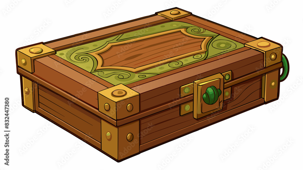 Choose a rectangular box with a hinged lid and a lock on the front. The ...