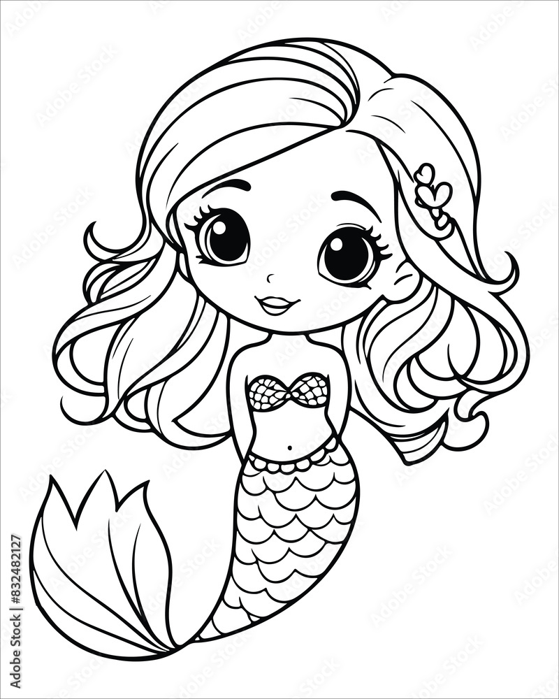 Cute mermaid Coloring pages for kids, ocean animals coloring pages ...