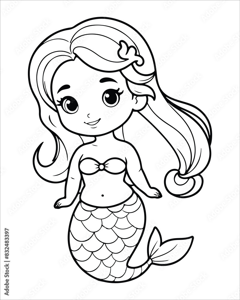 Cute mermaid Coloring pages for kids, ocean animals coloring pages ...