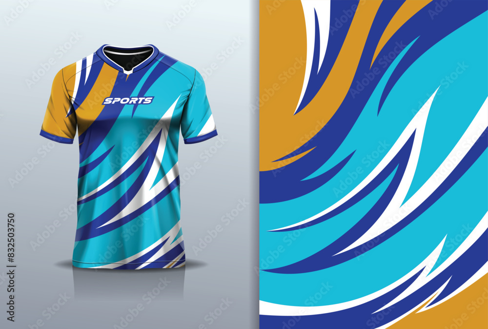 Sport jersey template mockup curve wave design for football soccer ...