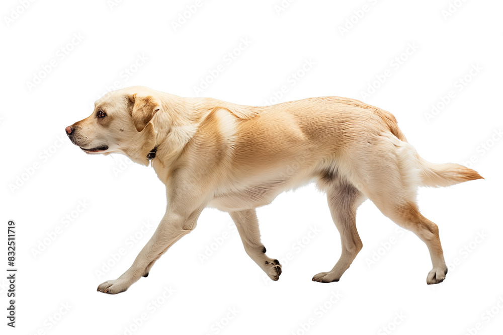 Golden Labrador Retriever Walking, Isolated on Transparent Background ...
