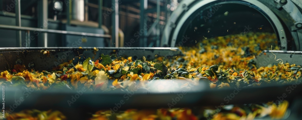 Bioreactor chamber processing organic waste with microbial activity ...
