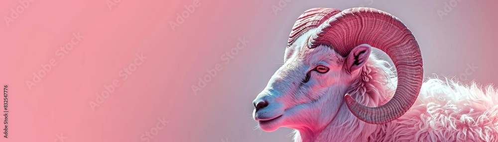 Elegant and minimal representation of Aries, set on a gentle pastel ...