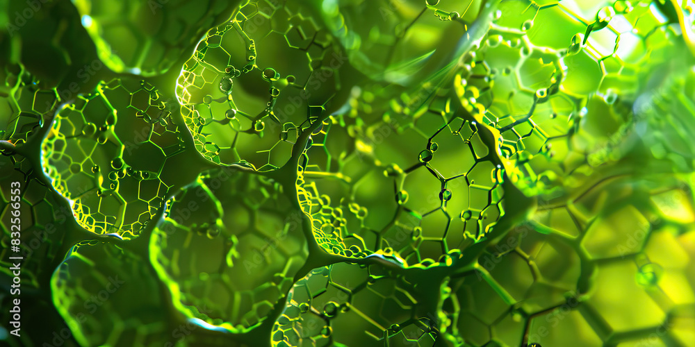 Chlorophyll Pigment Absorption: Close-up view of chlorophyll pigments ...