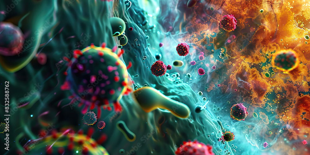 Antibiotic Mode of Action: Detailed view of antibiotics interacting ...
