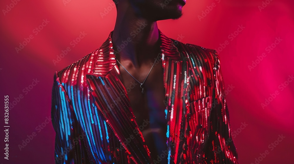 shimmering jacket or blazer over his bodysuit, adding layers to his ... shimmering jacket or blazer over his bodysuit, adding layers to his ...