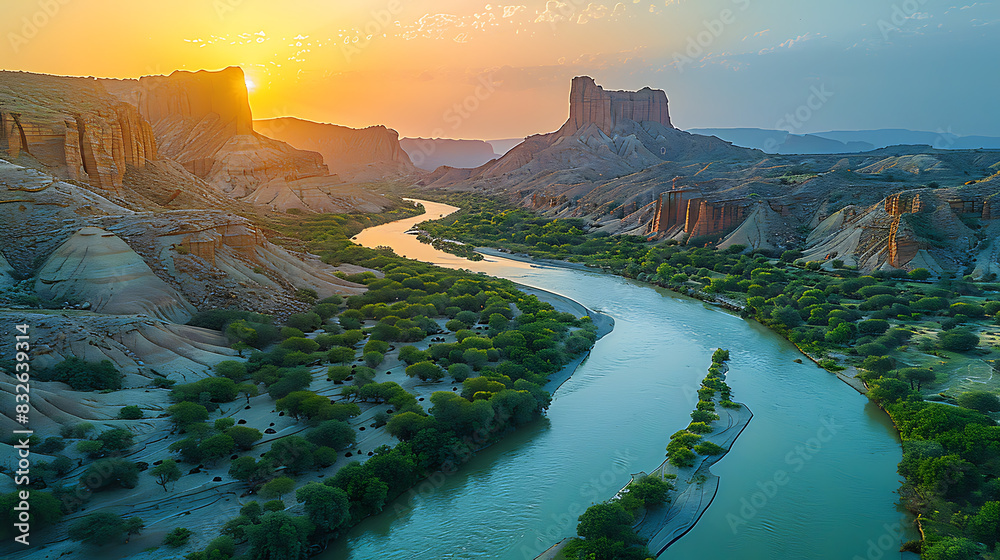 captivating image of Hingol River winding way through rugged landscape ...