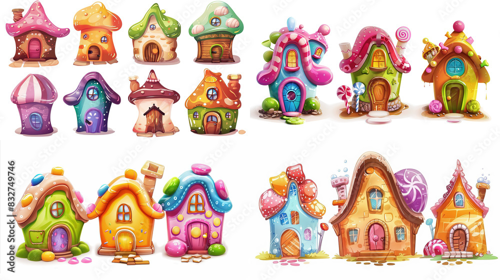 cute fairytale cartoon house clipart isolated on white background ...